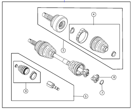 68563712AA - LEFT FRONT AXLE SHAFT - | Alfa Romeo Fiat Parts USA