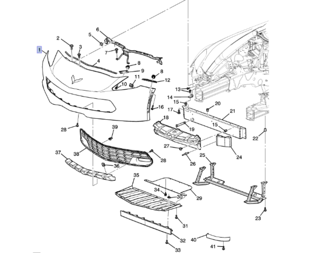 84407326 - Bumper Cover 2014-2019 Chevrolet Corvette | GM Wholesale Direct