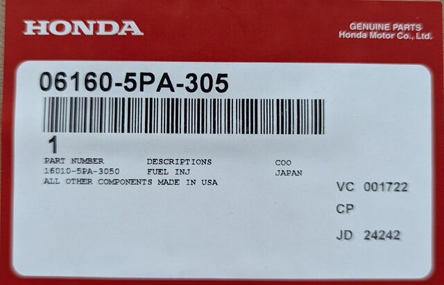 06160-5PA-305 - Injector Kit Fuel | All Discount Parts Store