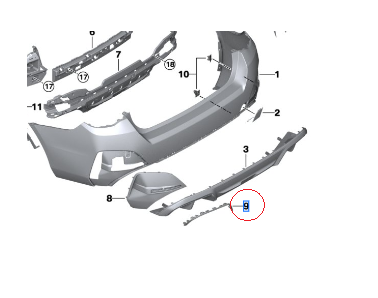 Genuine BMW 51-12-5-A09-523c | Accent Strip, Rear Left - i blue | FREE ...