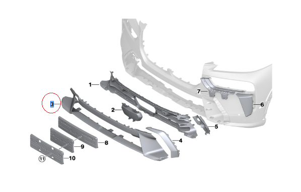 Genuine BMW 51-11-5-A54-A87 | Trim Center Front (M) | FREE Shipping on ...