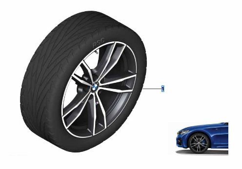 Genuine BMW 36-11-5-A4F-FB9 | G42, G2x 19" Style 791M Double Spoke Jet ...
