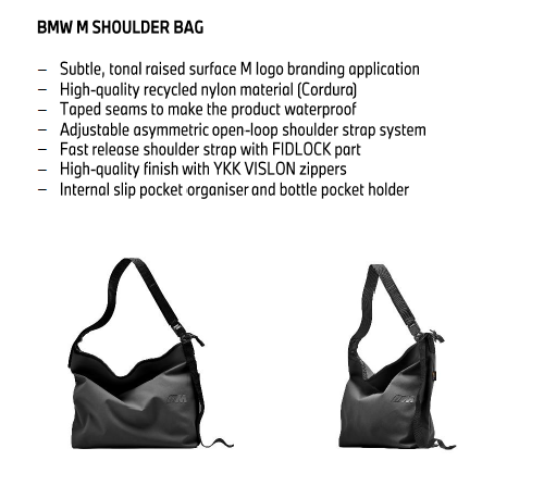 Genuine Bmw 80-22-5-b38-da2 | Bmw M Shoulder Bag | Free Shipping On 