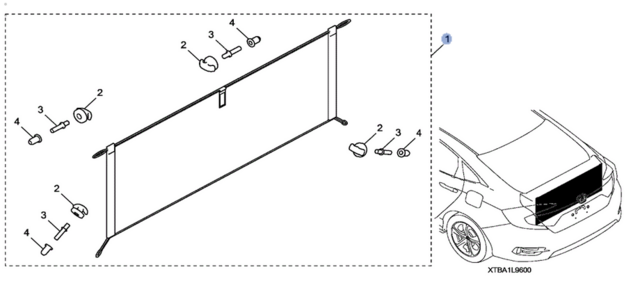 08L96-TBA-100 - 2016-2022 Honda - Cargo Net | Genuine Honda Parts