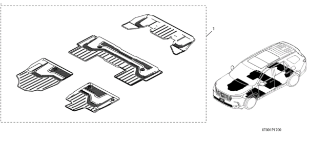 08P17-T90-110 - 2023-2025 Honda Pilot - All Season Floor Mats | Genuine Honda Parts