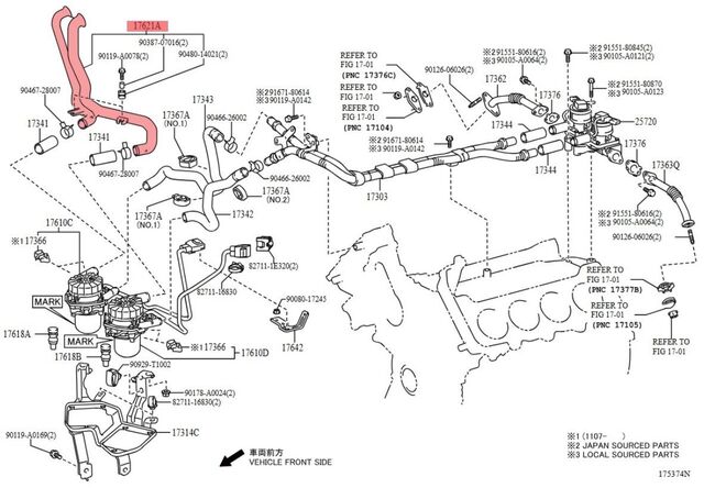 Genuine Toyota Sequoia Tundra Secondary Air Injection Pump Inlet Pipe ...