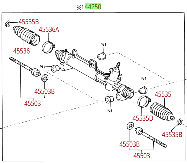 Power Steering Rack | Remanufactured 44250-06141-84 | Frontier Toyota