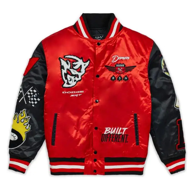 1302230072 - Men's Demon Satin Bomber Jacket | Mopar Factory Parts