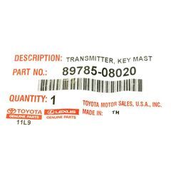 89785-08020 - Transmitter - 2007-2009 Toyota Tundra | NUCAR TOYOTA OF ...