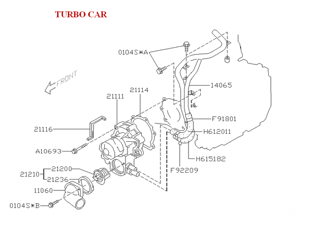 2002-2021 Subaru Hose, Lower By-pass For Water Pump [h615182] [10 ...