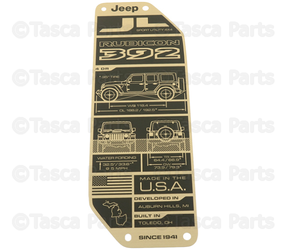 2021-2023 Jeep Wrangler Swing Gate Inner Plate 68570513AB | TascaParts.com