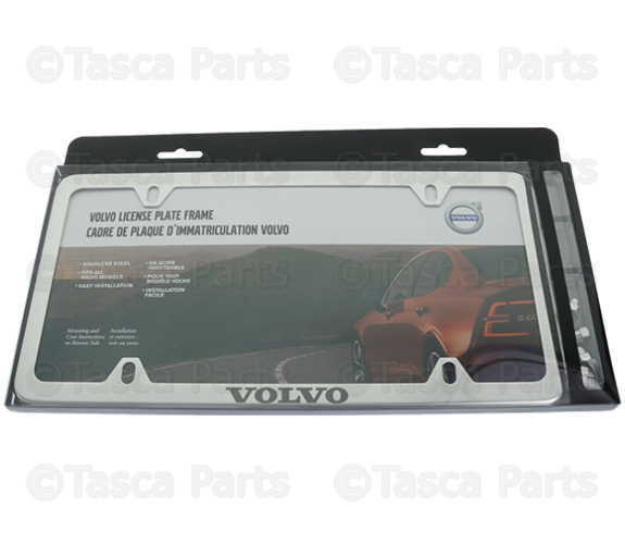 2021-2025 Volvo License Plate Frame - Silver With Black Logo 8640262 ...