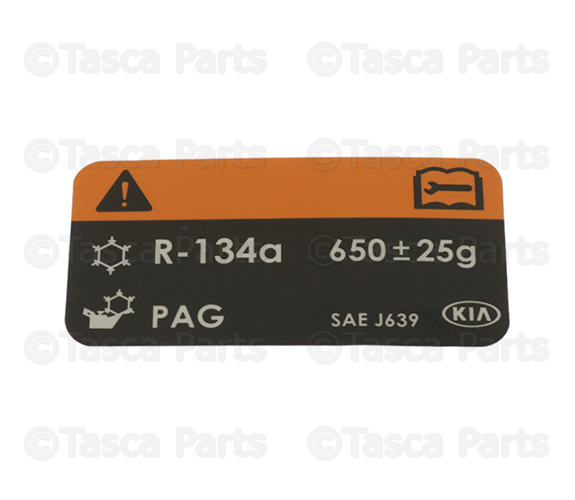 2016-2018 Kia Sorento AC Label 97699-C6000 | TascaParts.com