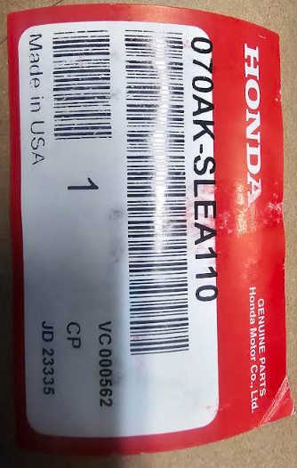 070AK-SLEA110 - Target Sheet Honda Parts Online