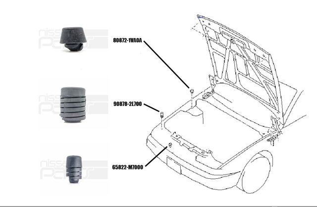 Genuine Hood Bumper (s13 S14 Ta60 B13 N50 +more) - 90878-2L700 ...