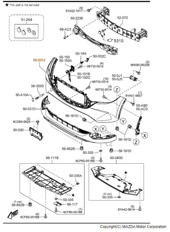 Bumper Front KSD4-50-031A-9U | Mazda Parts Factor