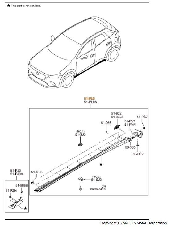 2016-2021 Rear Right Rocker Panel Guard | Mazda Parts Factor
