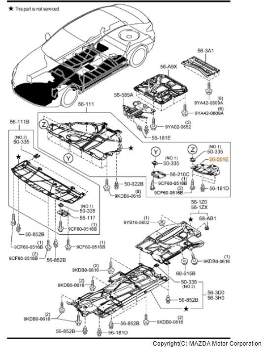 GHR5-56-071 - Under Cover Access Panel - 2014-2020 Mazda | Mazda Parts ...
