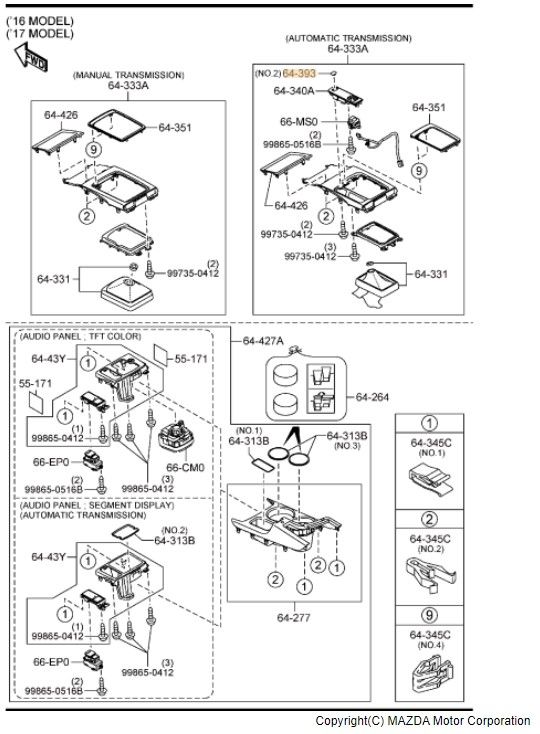 KA0H-64-393 - Shift Interlock Cover | Mazda Parts Factor