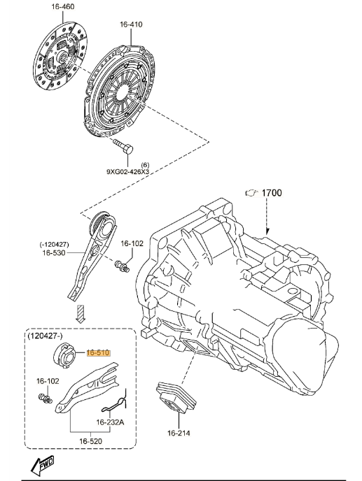 L503-16-510 - Release Bearing - 2012 2013 Mazda 3 | Mazda Parts Factor