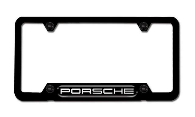 1997-2013 Porsche License Plate Frame Porsche (Large Logo) Stainless ...