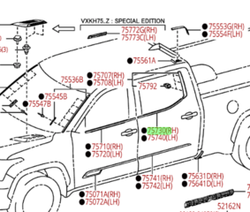 2022-2024 Toyota Tundra - Belt Molding 75730-0C060 | Sparks Parts