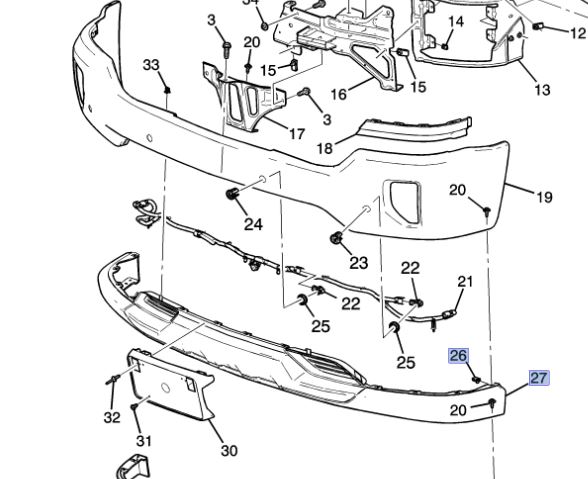 2016-2019 Chevrolet Lower Bumper Fascia 84029800 | OEM GM Parts