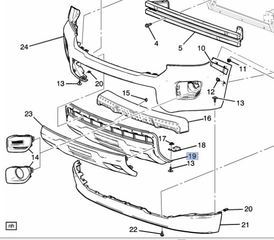 2015-2020 GMC Canyon Lower Cover (plastic cover BEHIND the chrome plate ...