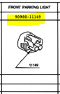 90980-11149 - Genuine Toyota Front Parking Lamp Housing Connector F ...