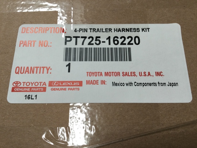 PT725-16220 - Genuine Toyota Corolla Cross Tow Wire Harness Elmhurst ...