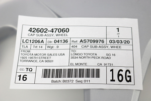 42602-47060 - Wheel Cover 2012-2015 Toyota | Longo Toyota Parts