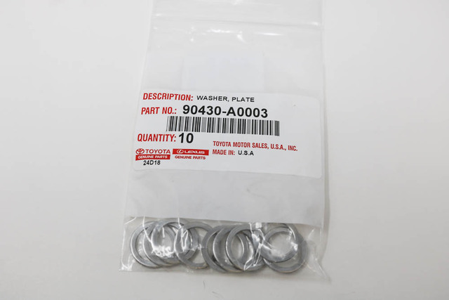 Buy Toyota Drain Plug Gasket 90430-A0003 | Longo Toyota Parts