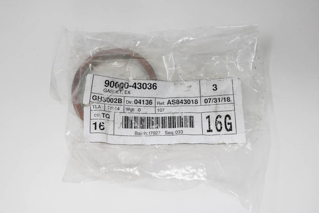 90080-43036 - Gasket, Exhaust Pipe | Longo Toyota Parts