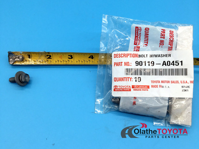 2016-2025 Toyota Under Cover Bolt 90119-A0451 | Toyota Parts Center