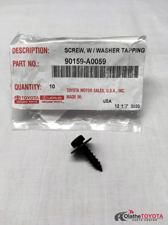 2018-2025 Toyota Bumper Cover Heat Shield Screw 90159-A0059 | Toyota Parts Center